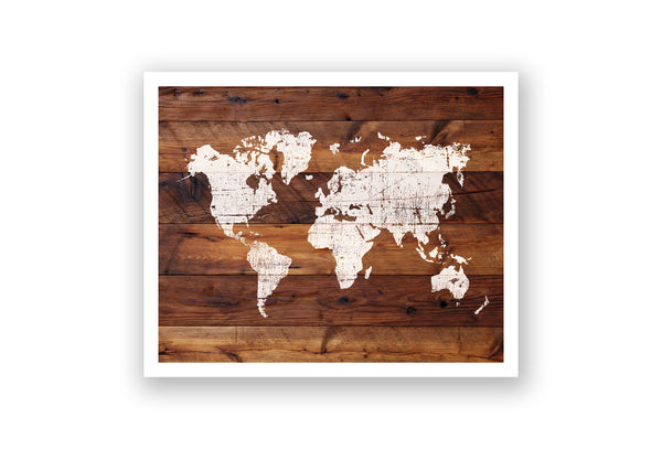 Wooden Wall Art - World Map - Larger Than Life Prints